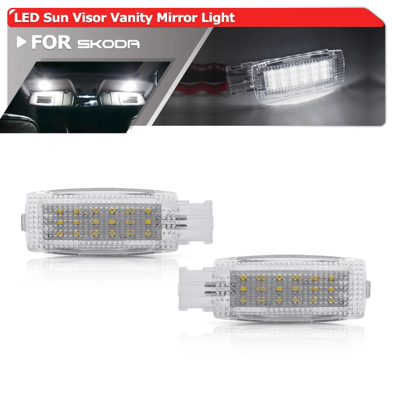 자동차 Led 선 바이저 화장대 거울 독서 조명 1K0947109, 스코다 파비아 수퍼브 예티 시트, 레온 알티아, 알함브라 ...