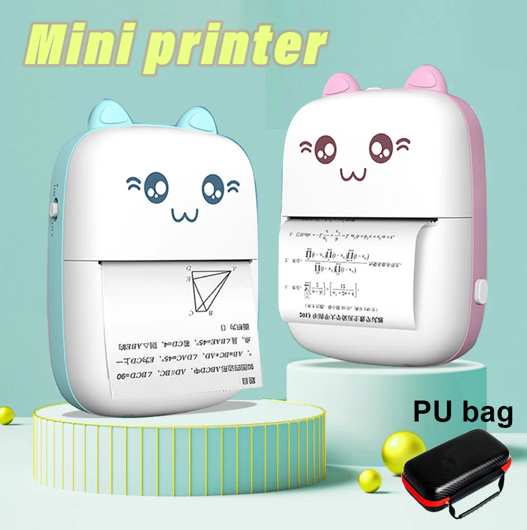 MINI-Portable-Printer-CAT-Print-Paper-Thermal-Photo-PU-Bag-Printing ...