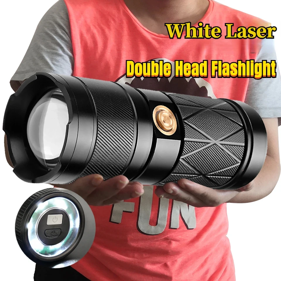 Super-Bright-White-Laser-LED-Flashlight-Rechargeable-Tactical-Lamp-Zoom ...