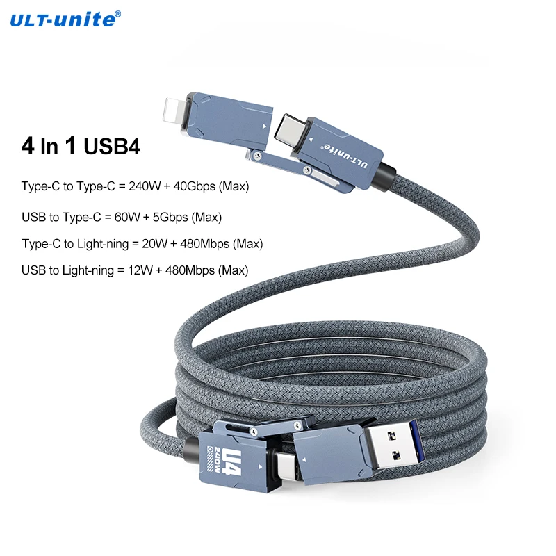 USB4-Cable-4-in-1-Cable-240W-Fast-Charging-Data-Line-USB-40Gbps ...