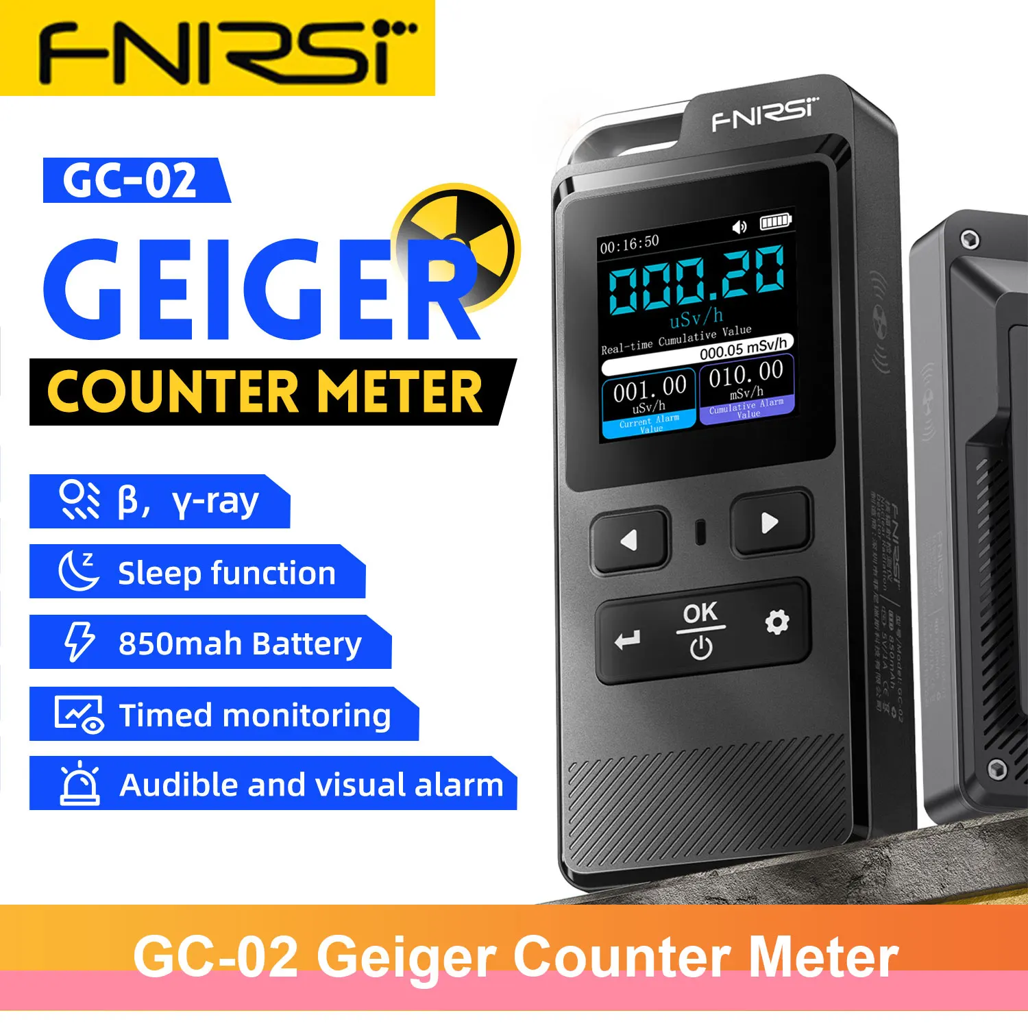 FNIRSI-GC-02-Geiger-Counter-Meter-Nuclear-Radiation-Detector-Personal ...