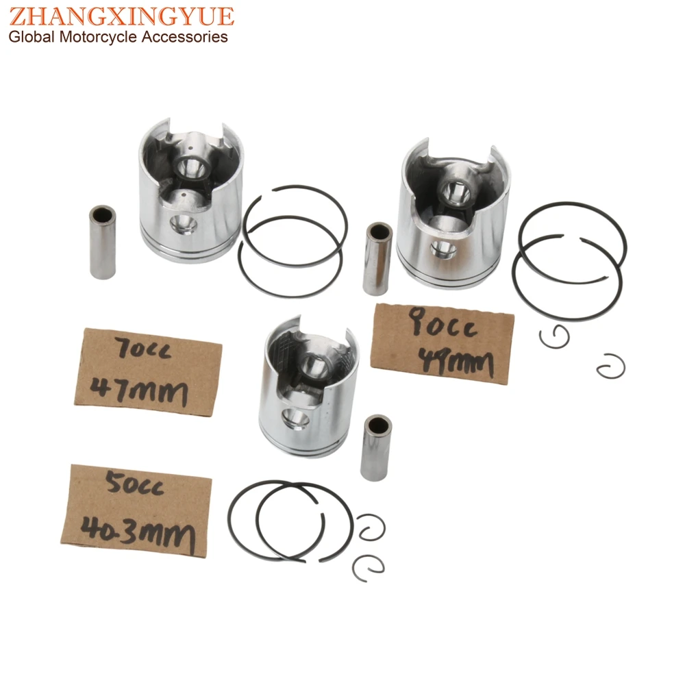 Motorcycle 50cc 70cc 90cc 40.3mm 47mm 49mm Piston Kit For Generic ...