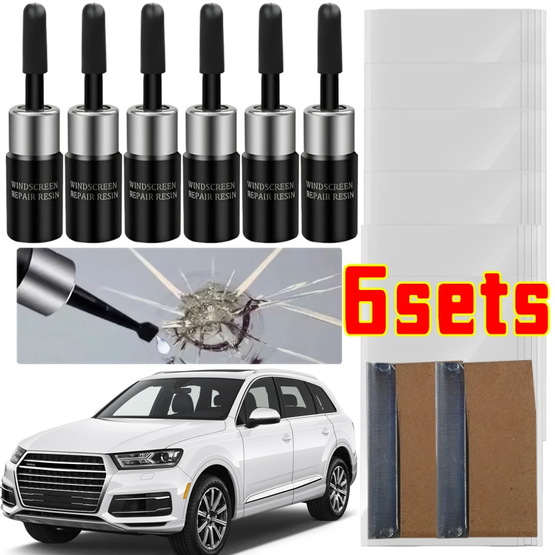 1-6sets Windshield Crack Repair Tool Upgraded Auto Glass Renovate Fluid ...