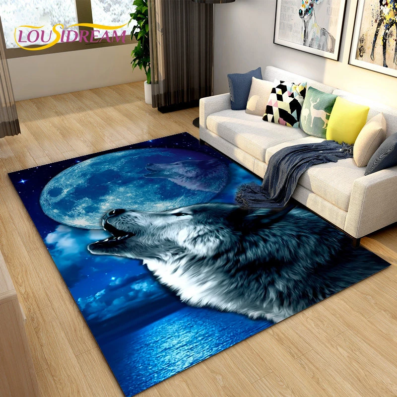 Wolf Area Rugs Livingrooms | Rug Living Room Wolf | Wolf Area Rug ...