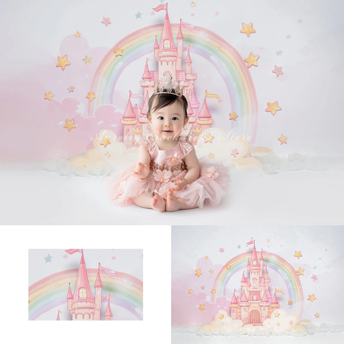 Clouds-Pink-Dream-Castle-Backgrounds-Cake-Smash-Kids-Adult-Photography ...