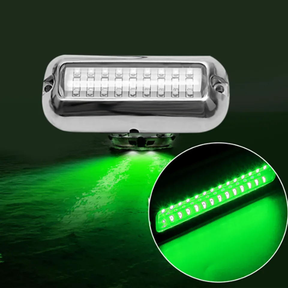Boat Accessories 50W Stainless Steel 27 LED Underwater Pontoon Marine ...