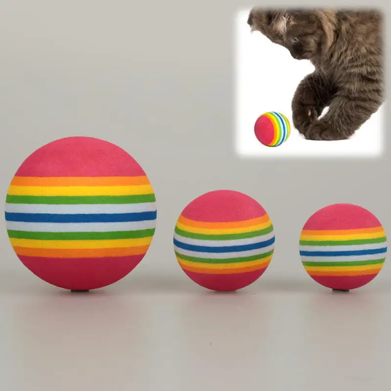 Colorful-Rainbow-Cat-Ball-Interactive-Cat-Dog-Play-Chewing-Rattle ...
