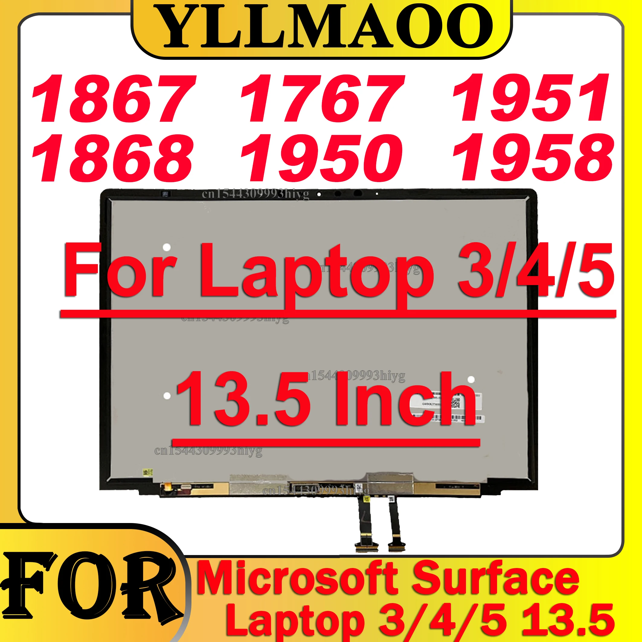 13.5" Laptop LCD Screen Assembly For Surface Laptop3 1866 1867 1767 ...