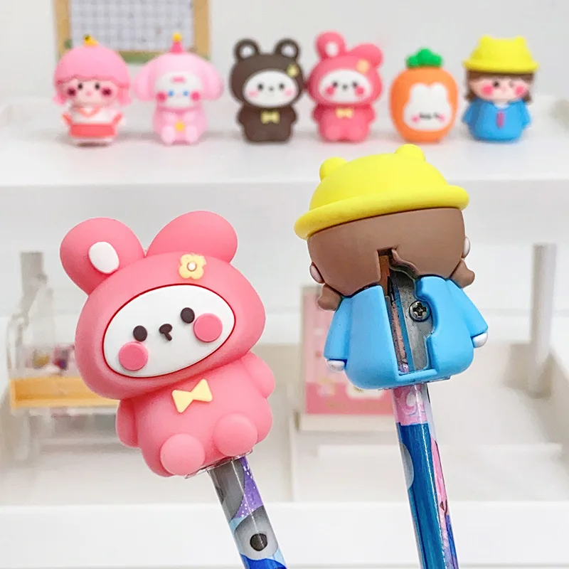 Kawaii-Novelty-Soft-Silicone-Animals-Girl-Pencil-Sharpener-Cute ...