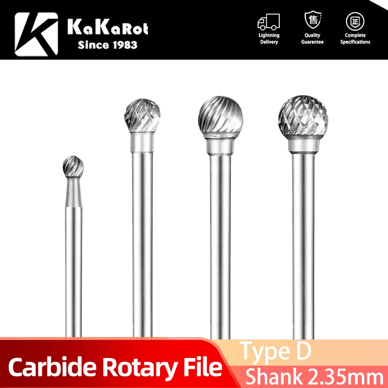 KaKarot 2.35mm Shank Type D D2.35 D3 D4 D5 Tungsten Carbide Rotary ...