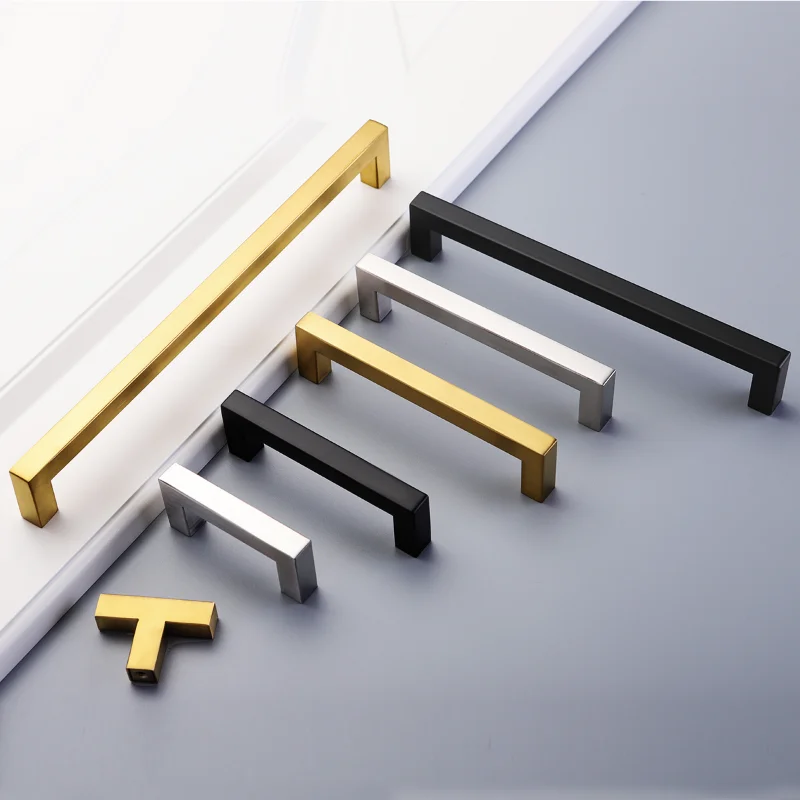 Black-Stainless-Steel-Square-Handl-for-Modern-Furniture-Silver-Black ...