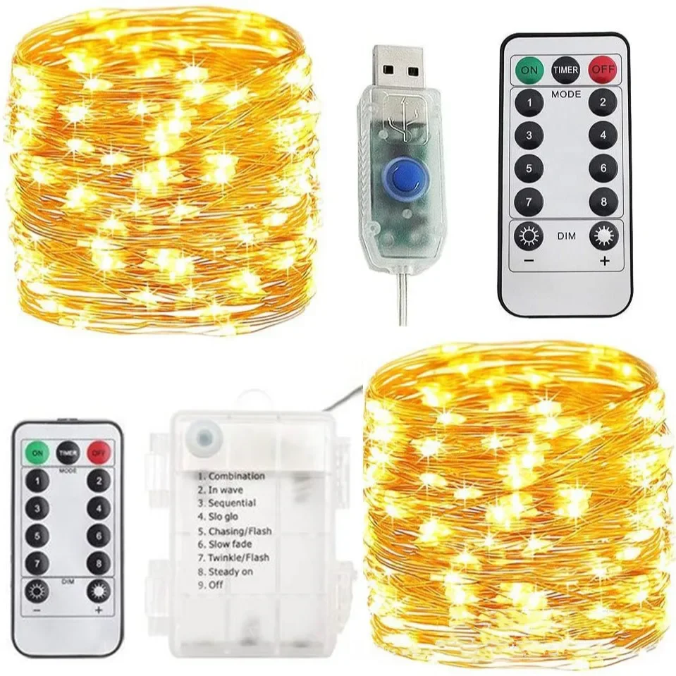 Christmas-light-5-20m-Waterproof-Remote-Control-Fairy-Lights-Battery ...