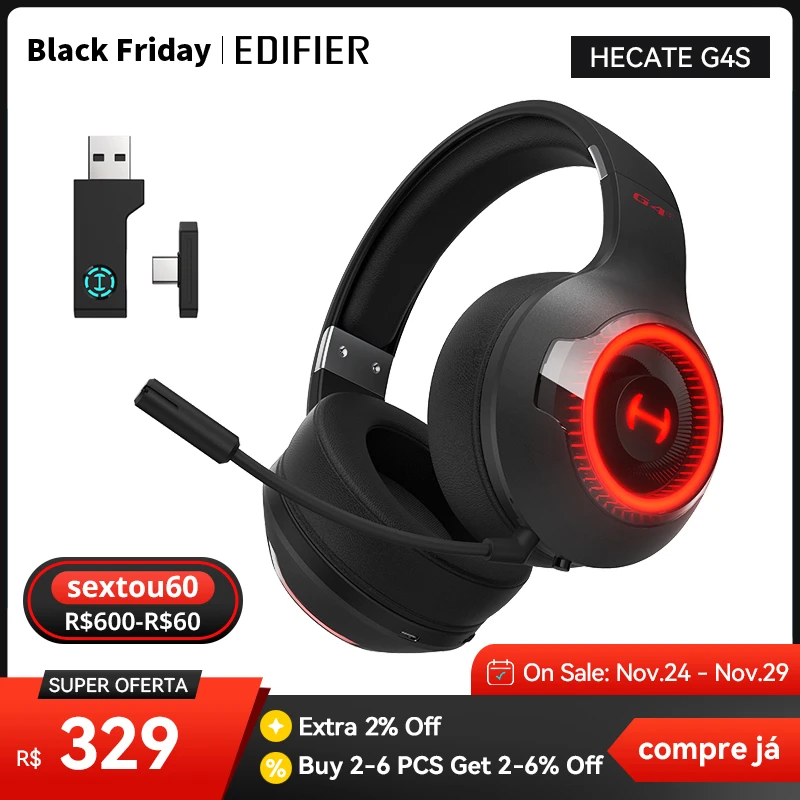 Edifier Hecate G4S Fone de Ouvido Gaming, Headset sem Fio, Domínio ...