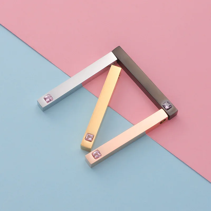 Stainless Steel Cuboid Rhinestone Encrusted Jewelry Accessories DIY ...