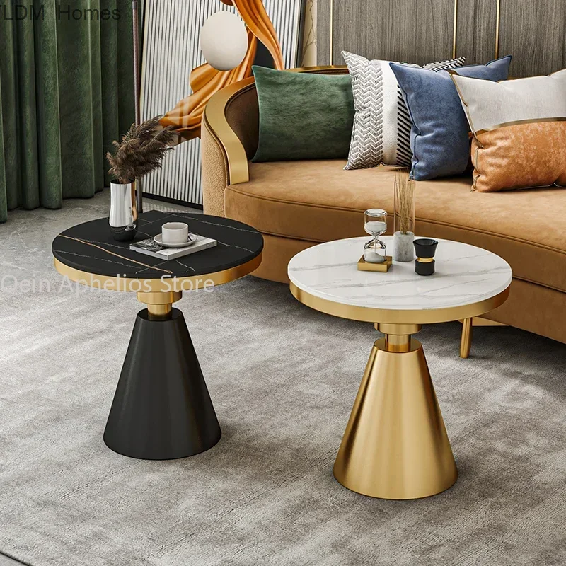 Northern-Europe-Modern-Rock-Slab-Round-Marble-Side-Small-Design-Coffee ...