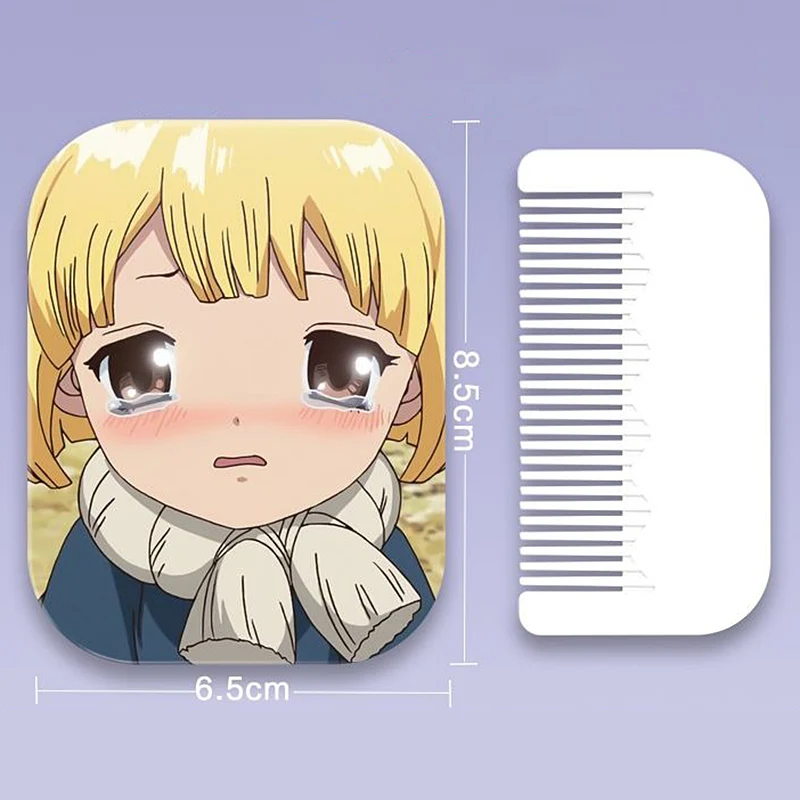 8×6cm Dr. Stone, Folding Double-sided Makeup Mirror, Anime Cute, Mini ...