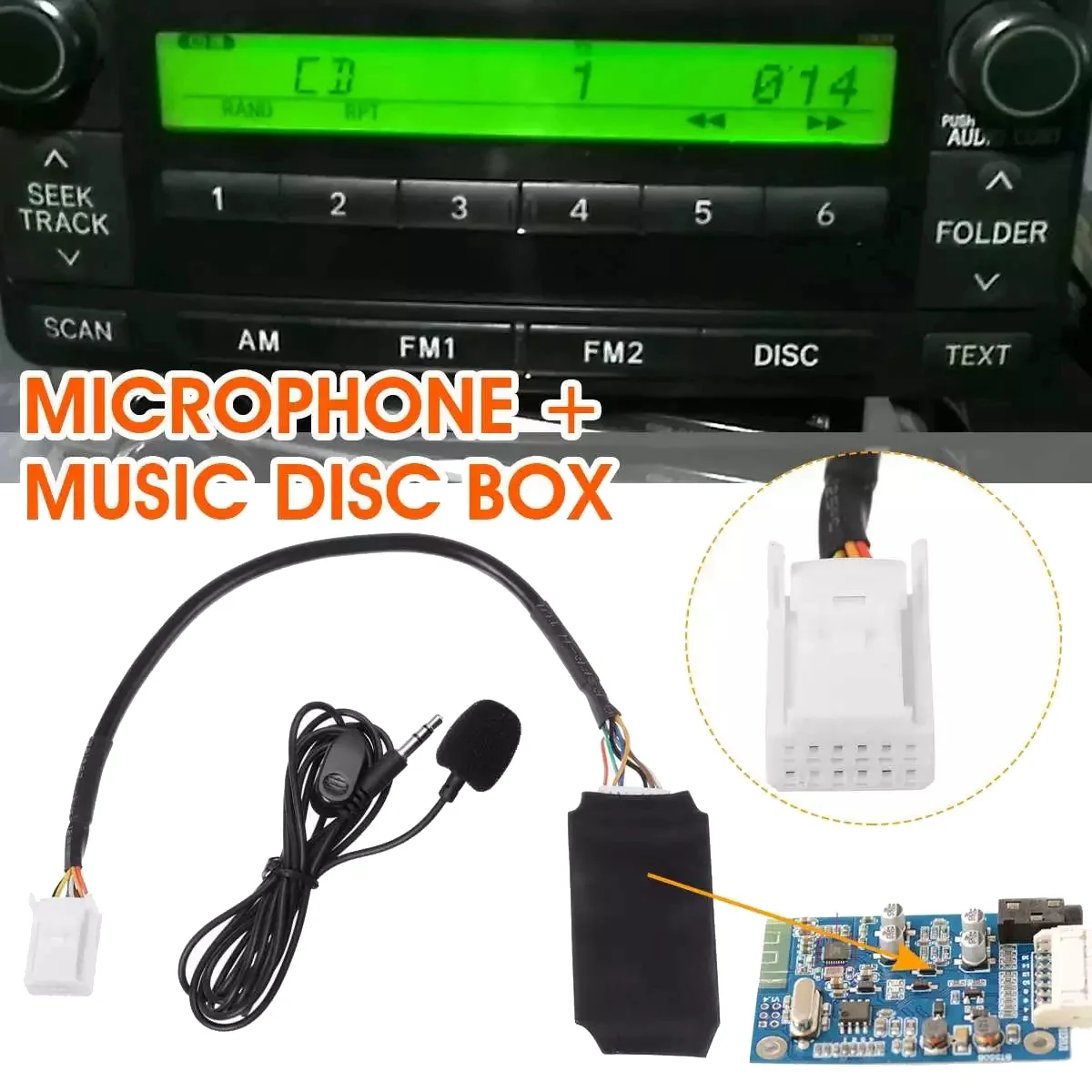 Car-Radio-Audio-Adapter-Bluetooth-Aux-Cable-Microphone-Handsfree-Music ...