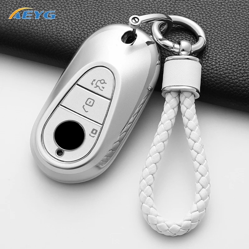 Car Key Case Cover Shell Fob For Mercedes Benz C E S Class GLC W206 ...