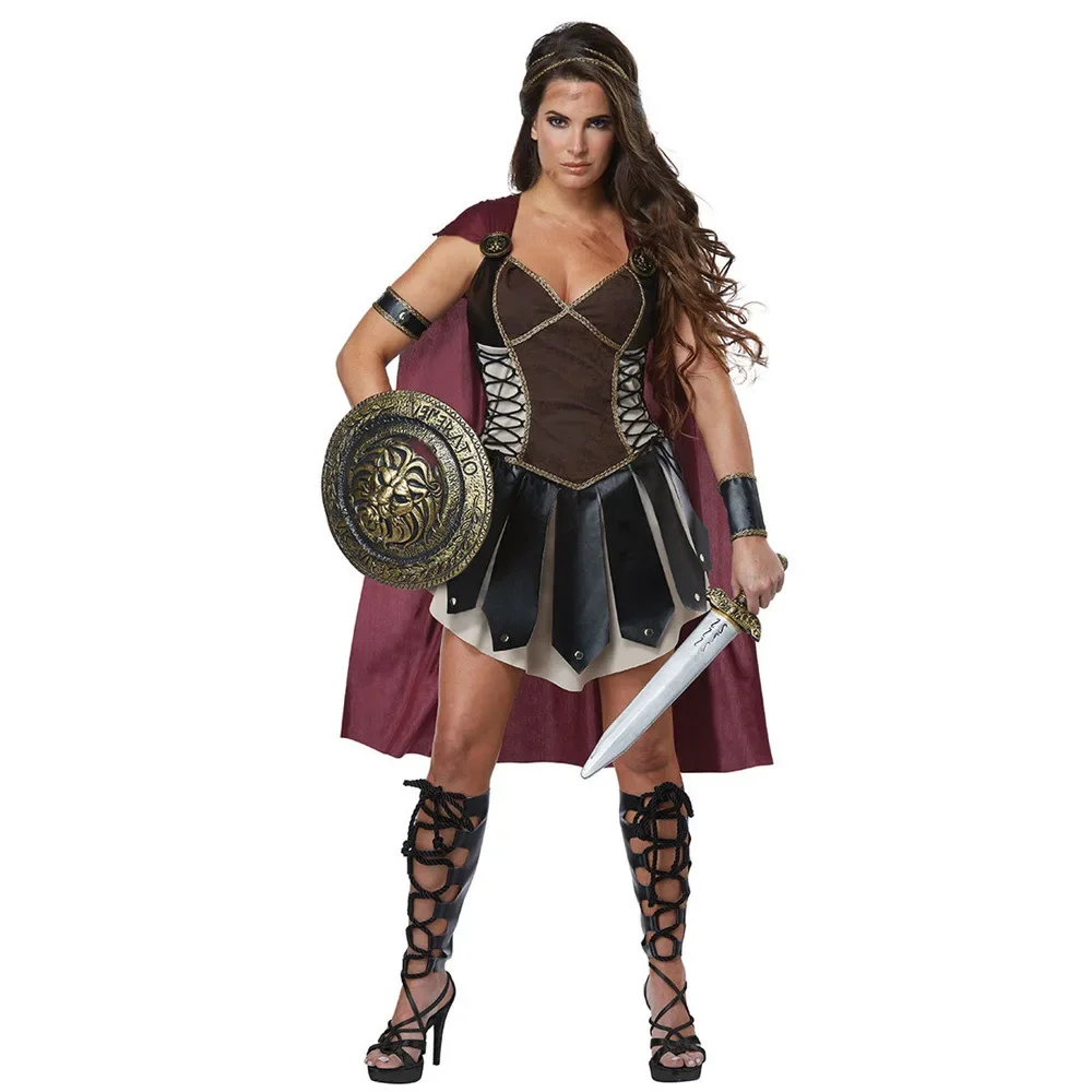 Halloween-Woman-Cool-Gladiators-Costume-Medieval-Grecian-War-Warrior ...