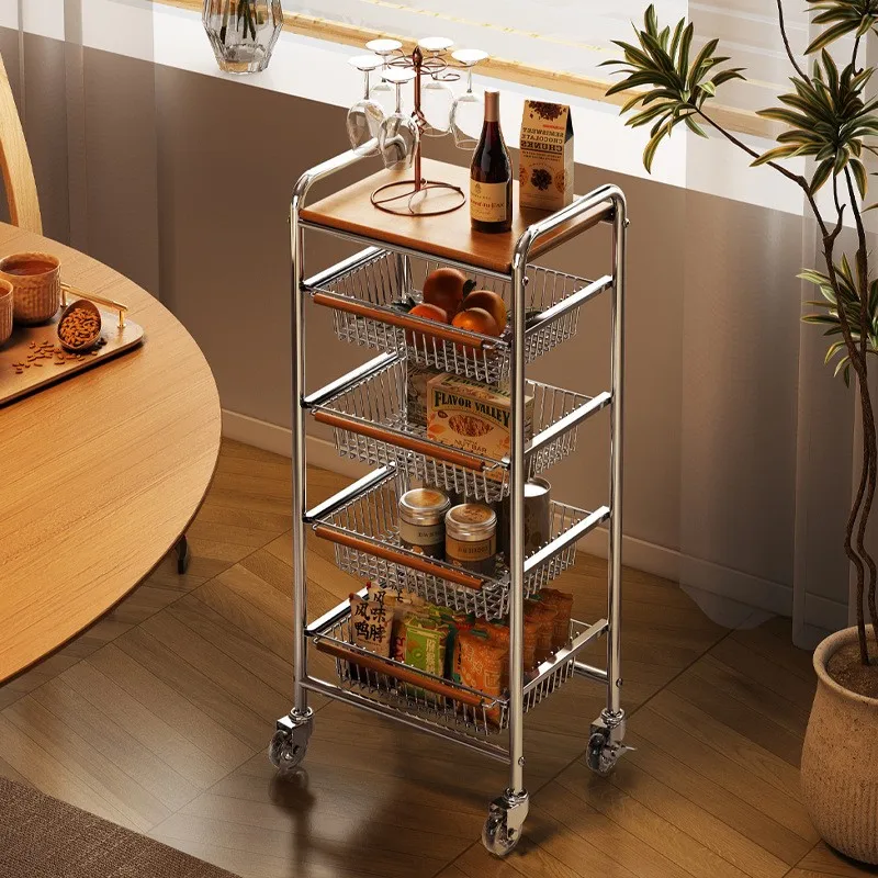 MOMO Medieval Trolly Living Room Mobile Snack Storage Rack Household ...