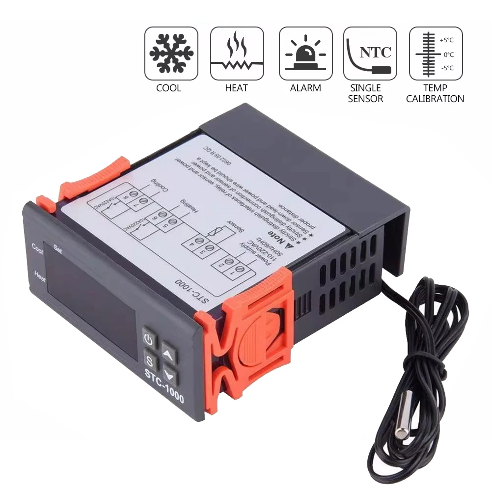 New STC1000 220V LED Digital Thermostat Digital Temperature Controller ...