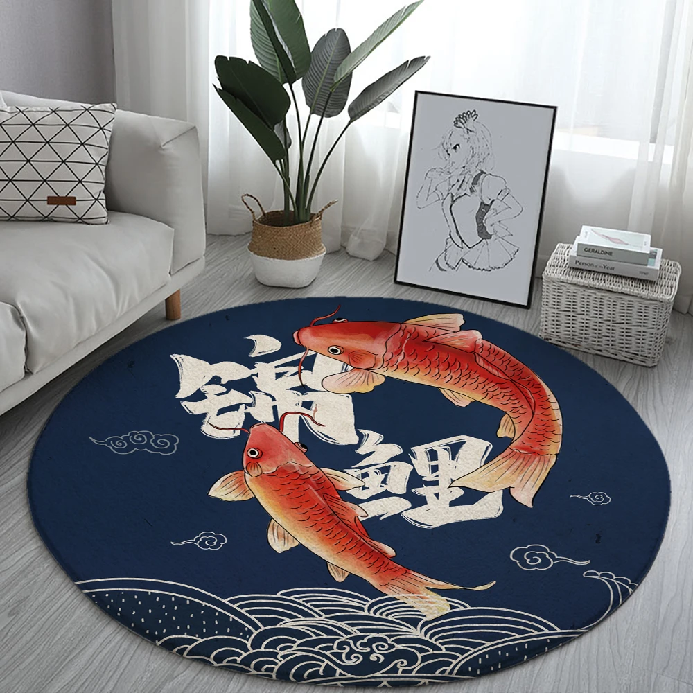 Japanese Style Round Rugs Waves Sofa Carpet Home Living Room Bedroom ...