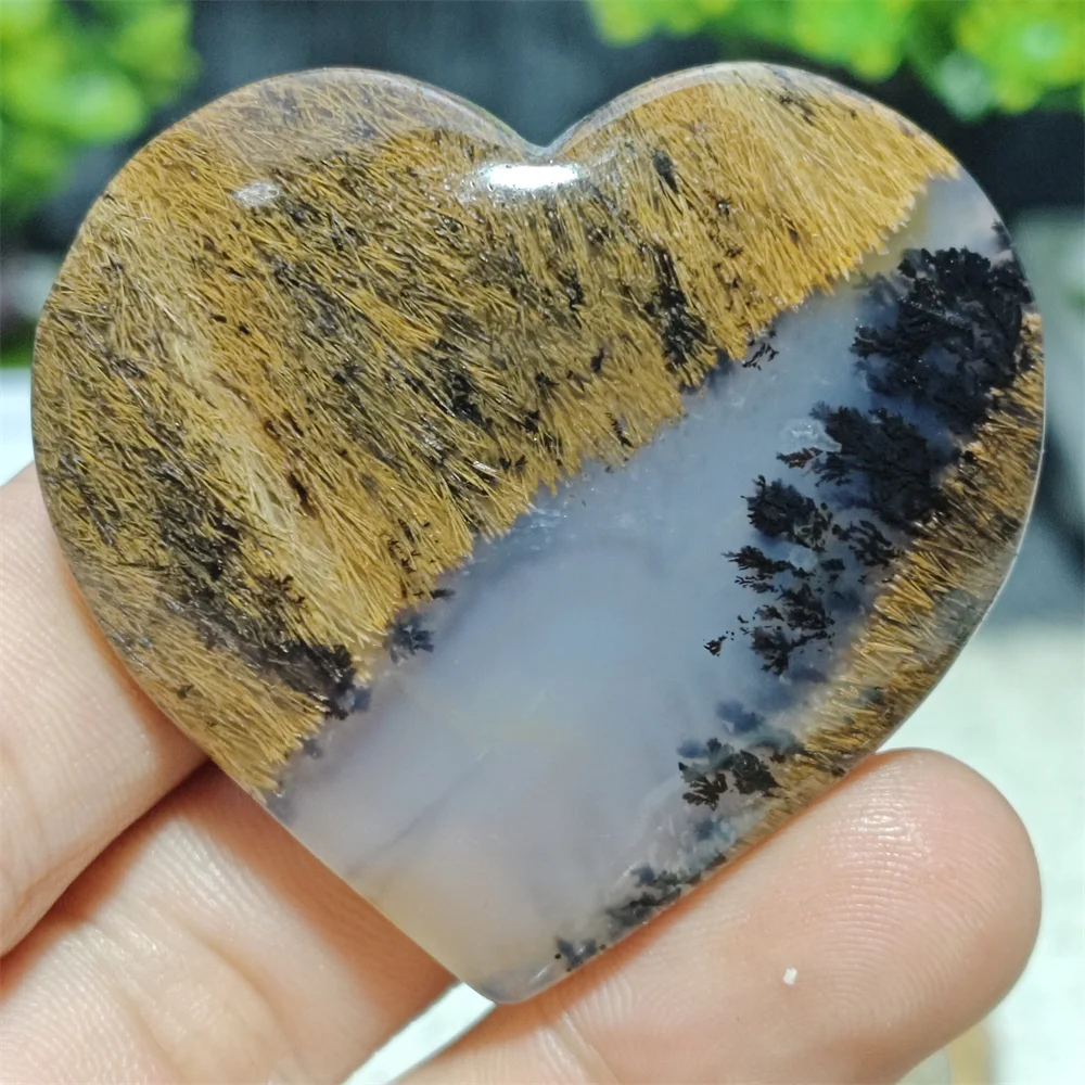 Natural-Stone-Hair-Agate-Heart-Crystal-Mineral-Gem-Specimen-Spiritual ...
