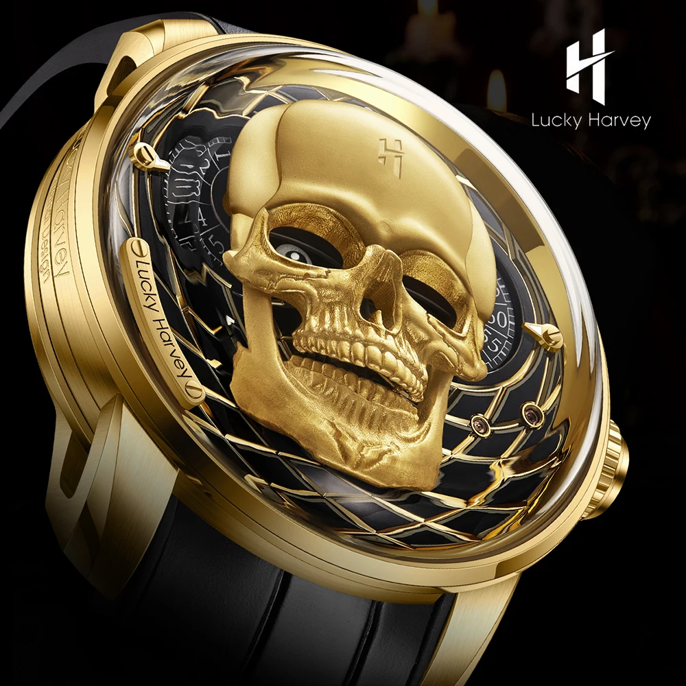 Lucky Harvey-reloj Mecánico Con Forma De Calavera Para, 45% OFF