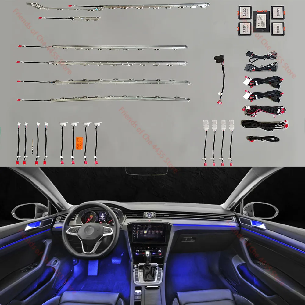 Para volkswagen passat b8 2017 2021 30 cores conjunto de luz ambiente ...