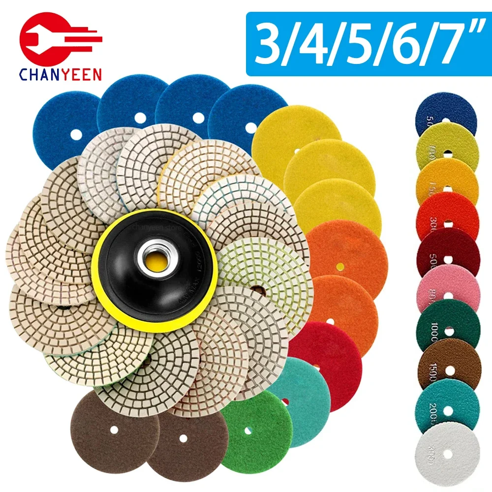10-12Pcs-3-4-5-6-7Inch-Diamond-Polishing-Pads-Dry-Wet-Buff-Disc ...