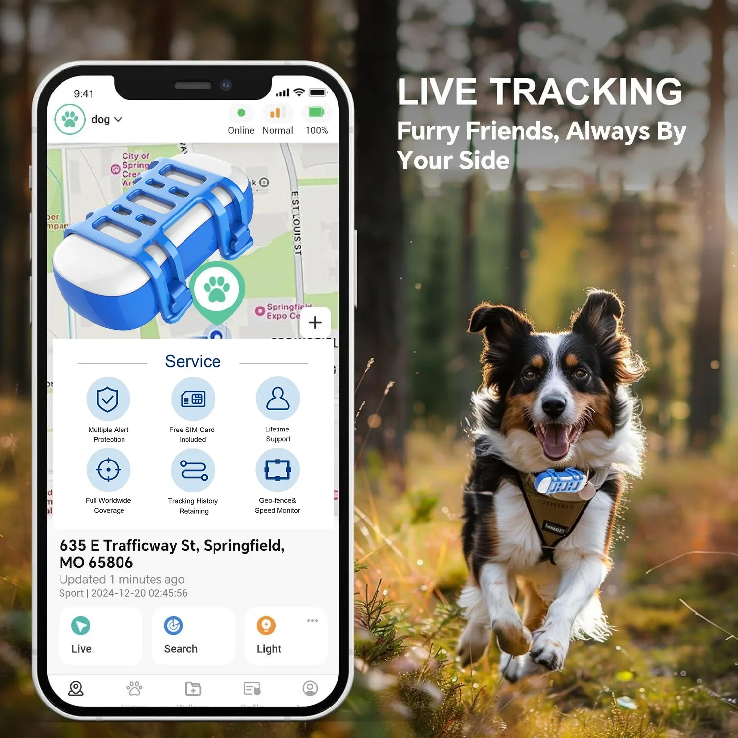 ‌4G esim GPS pet Tracker for dog cat Waterproof Smart Locator with Beep ...