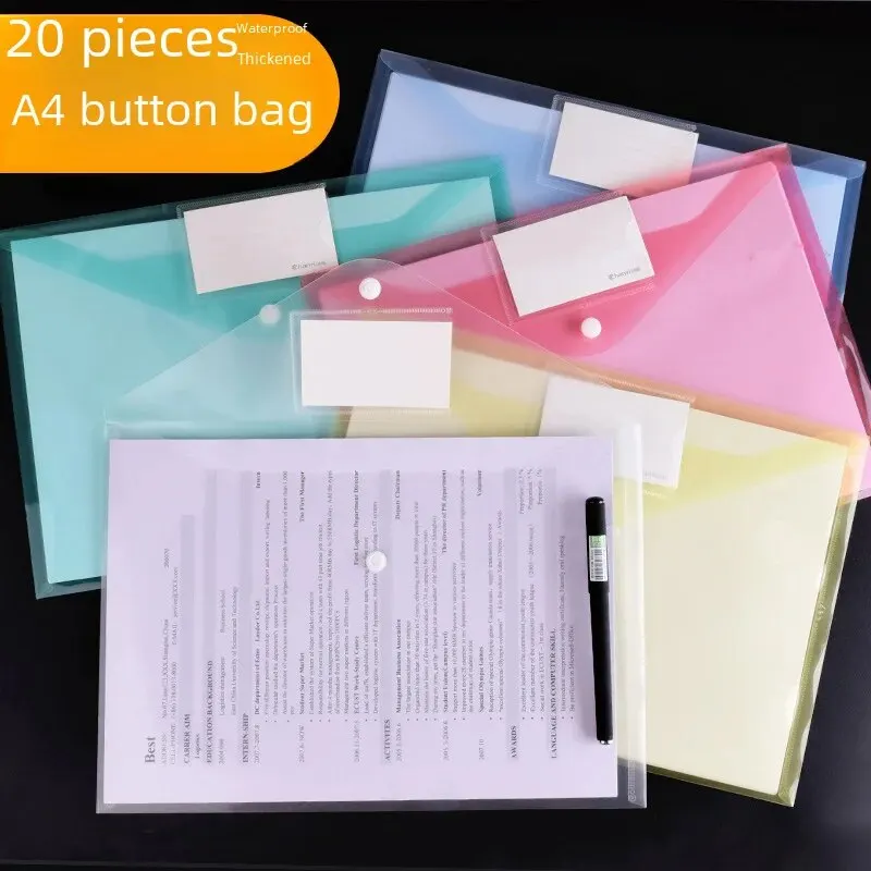 A4-Size-20-Pack-Transparent-Thickened-Plastic-Document-Folder ...