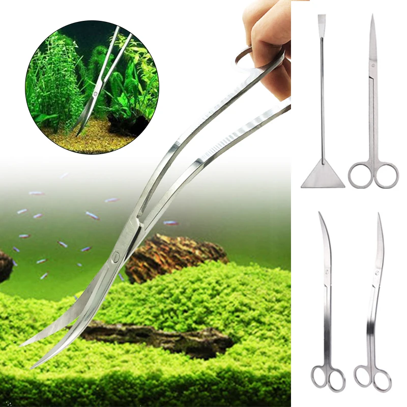 Aquarium-Scissor-Tweezer-Tools-Fish-Tank-Plants-Wave-Scissors-Grass ...