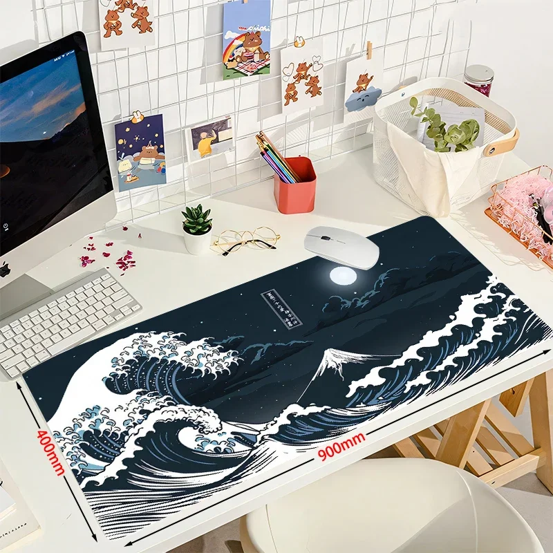 Computer-Art-Mouse-Pad-Japan-The-Great-Wave-of-Kanagawa-Large-Gaming ...