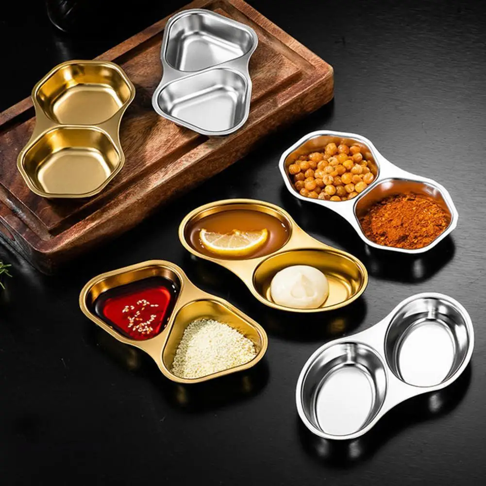Sauce-Dish-Stackable-Stainless-Steel-Hexagon-Triangle-Oval-Shaped ...