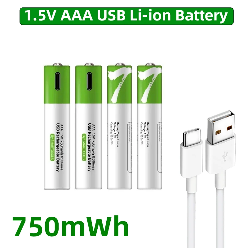 AAA-Battery-1-5V-750-mWh-USB-Rechargeable-AAA-Li-ion-Battery-For-Remote ...