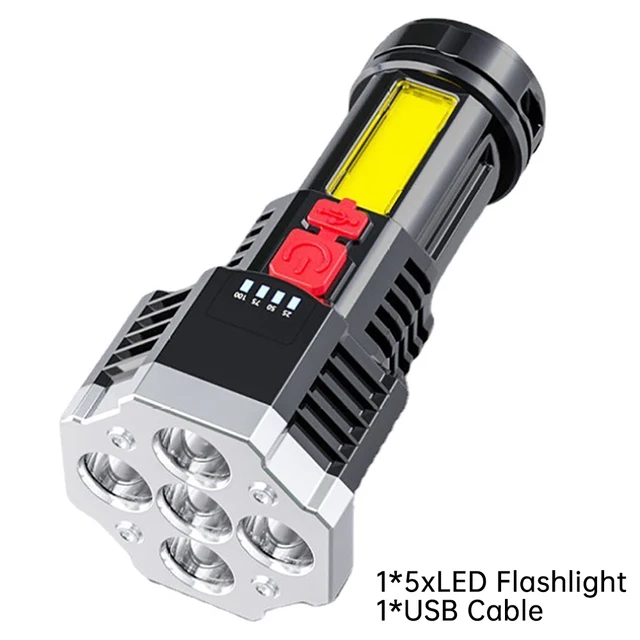 High Power LED Flashlight Powerful USB Rechargeable Torch Handheld ...