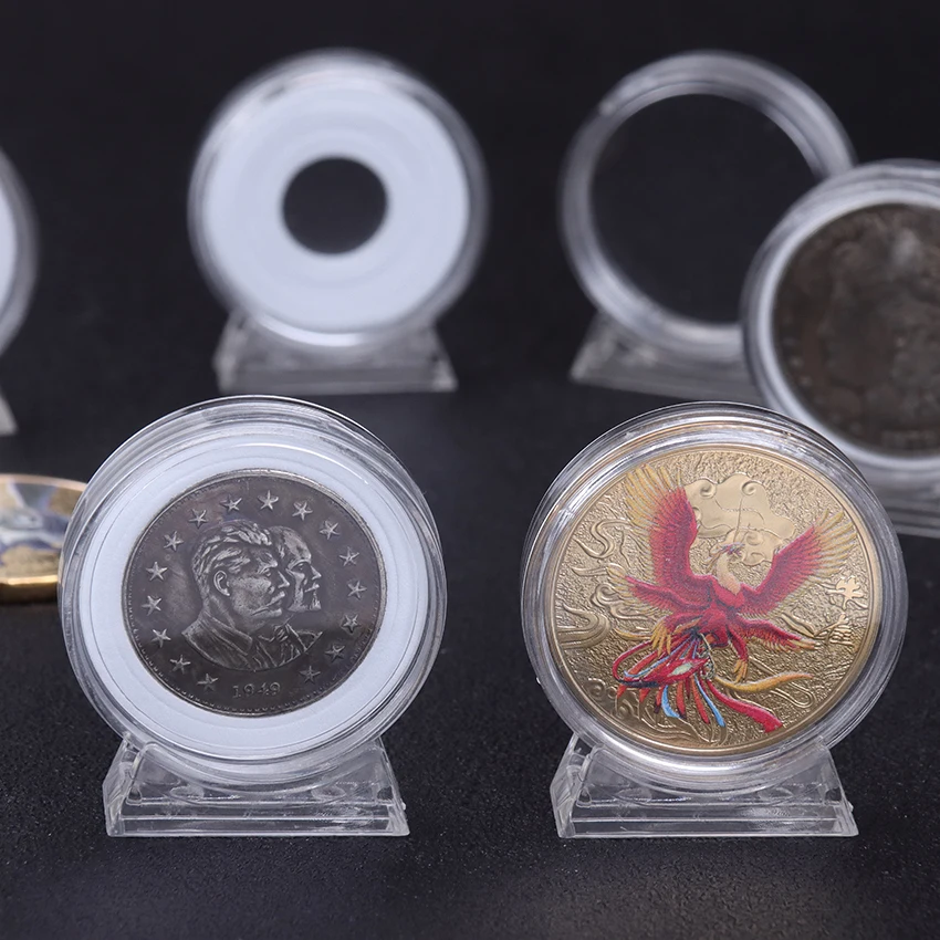 5PCS-4cm-Acrylic-Plastic-Coin-Coin-Box-Transparent-Round-Box ...
