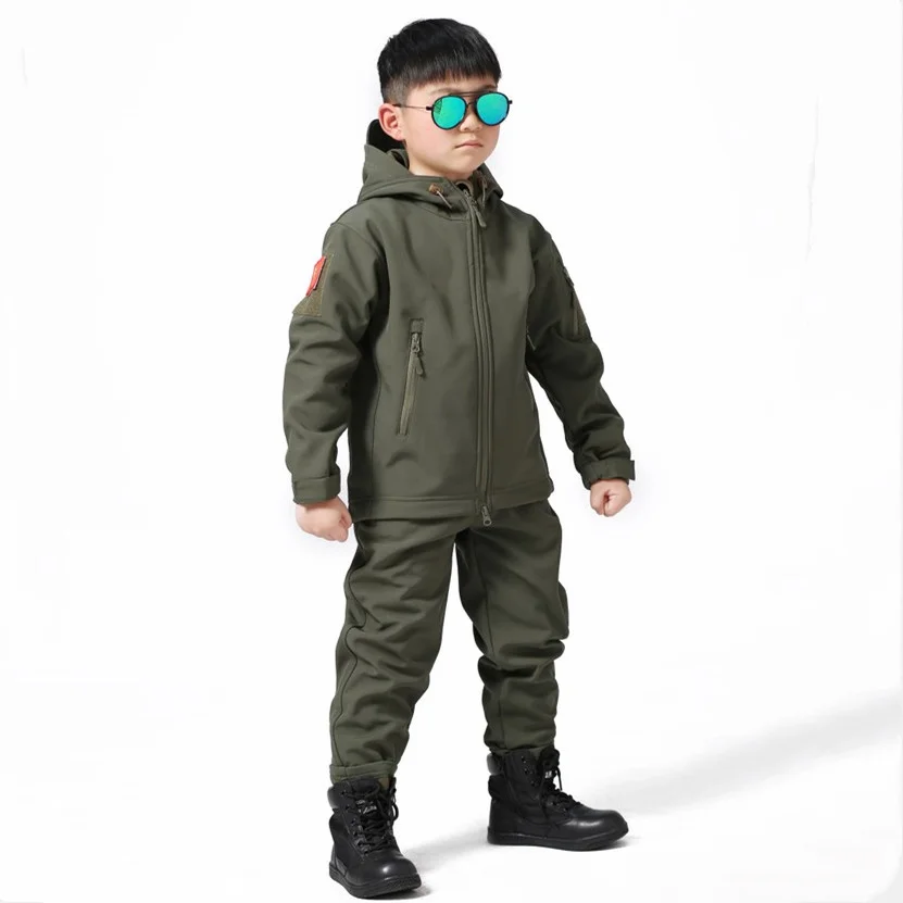 Kids-Outdoor-Trekking-Hiking-Jacket-Pants-Set-CS-Training-Climbing-Suit ...