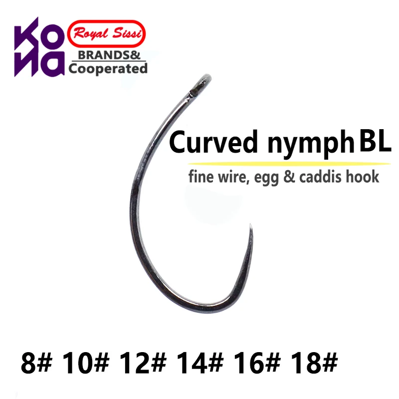 Royal Sissi high end 30 hooks set 3sizes assorted BL curved nymph hooks ...