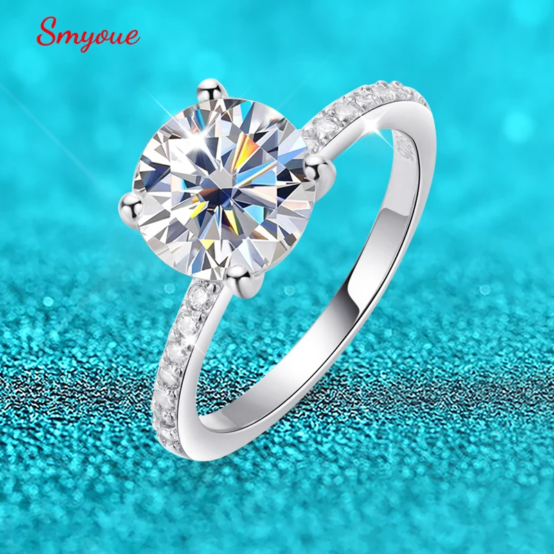 Smyoue-925-Sterling-Silver-Moissanite-Anel-para-Mulheres-D-Color ...