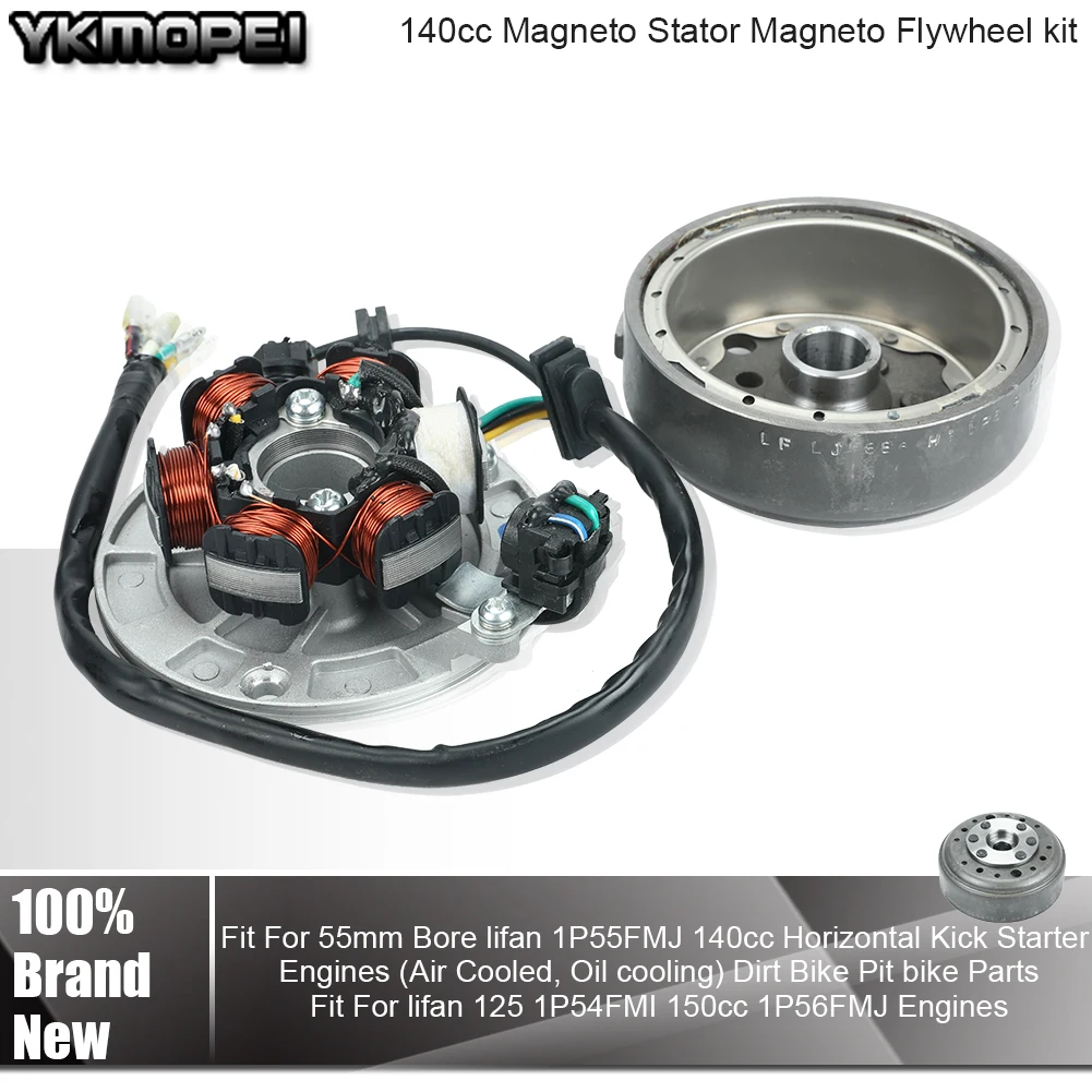 Ignition Magneto Stator Magneto Flywheel kit For Lifan 140 140cc ...