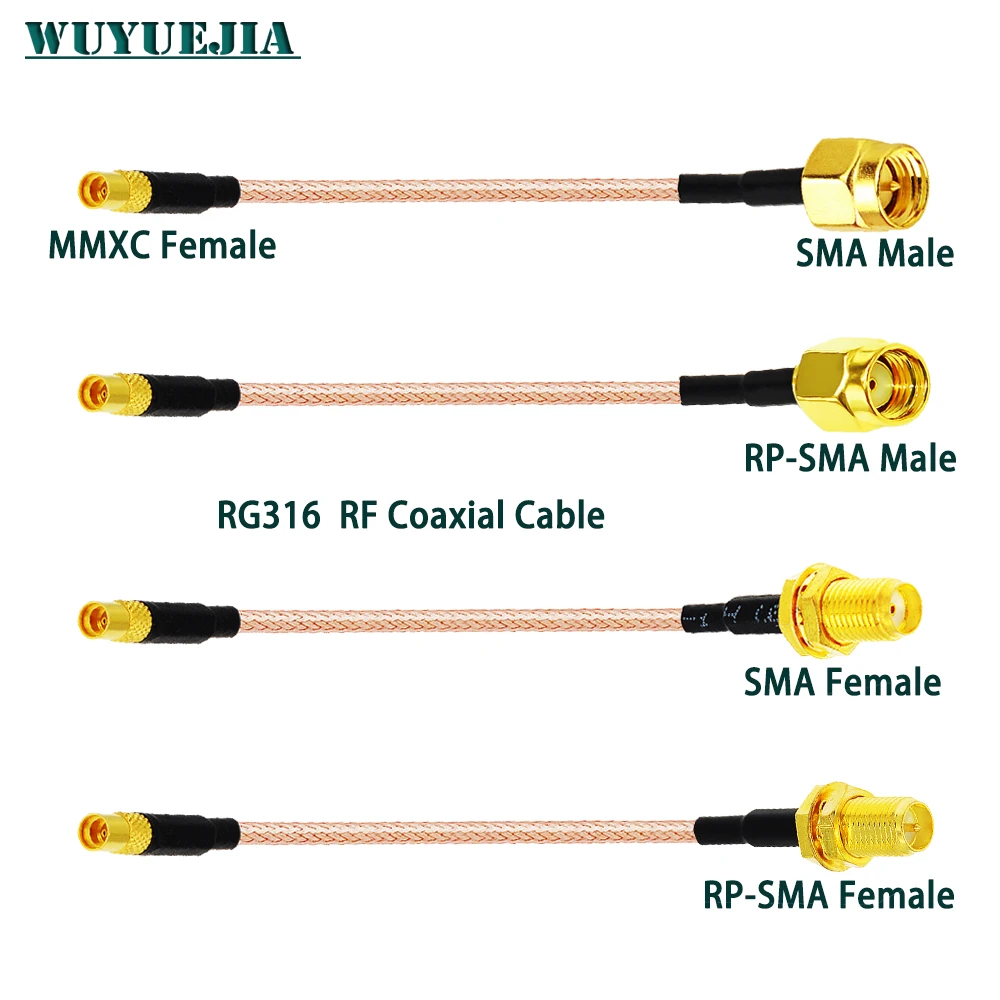 1Pcs MMCX Female to SMA Male / Female Jack Connector RG316 Pigtail RF Coaxial Cable SMA to MMCX ...