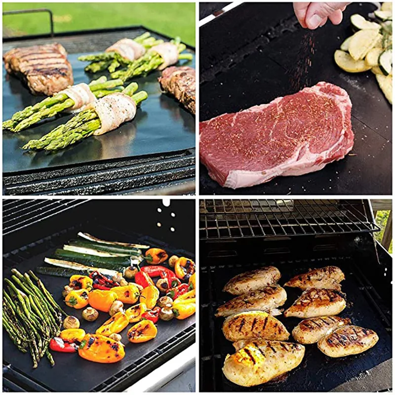 3pcs/5pcs Non stick BBQ Grill Mat 40*33cm Baking Mat BBQ Tools Cooking ...