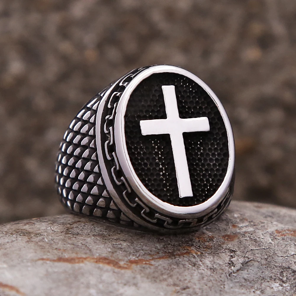 Vintage Punk Christian Religion Cross Rings For Men Women Rock ...