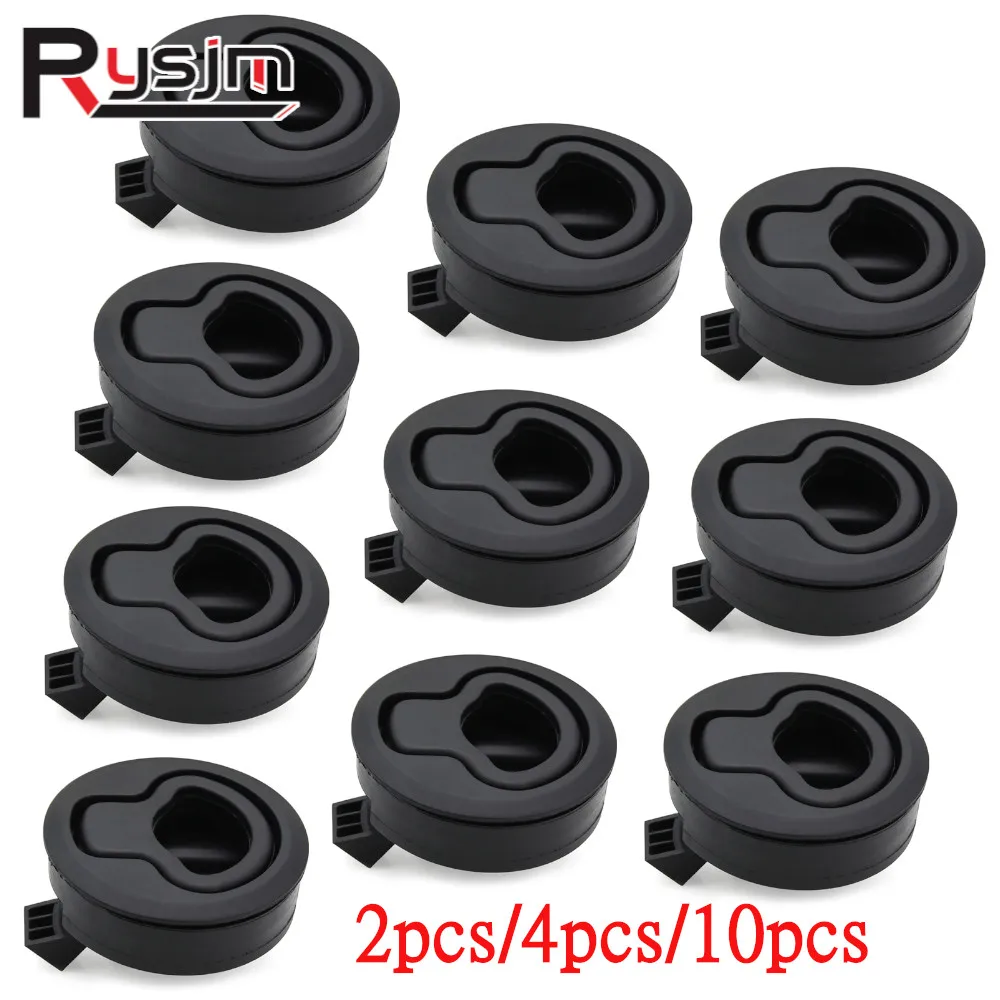 2/4/10Pcs Black Round Flush Pull Slam Latch for RV Boat Marine Deck ...