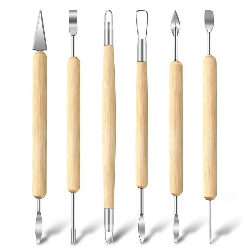 6-piece clay tool kit, pottery tools and carving tools, polymer ...