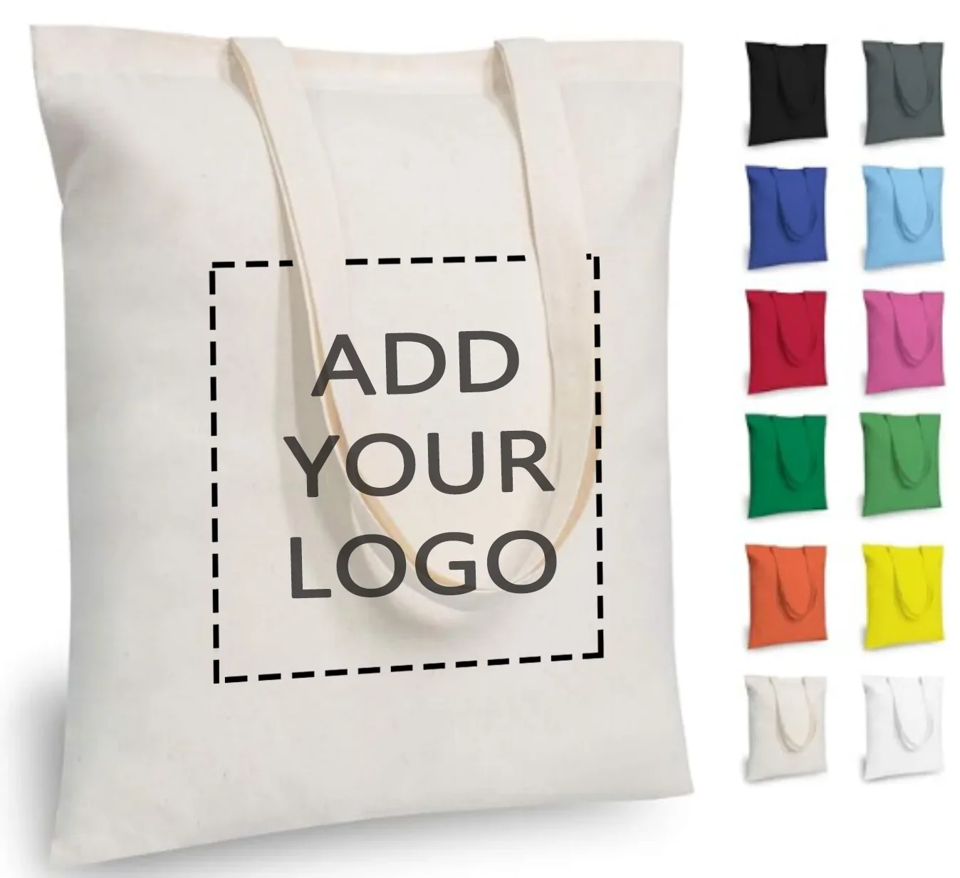 5/10/50pcs/lot Customized logo canvas shopping bag women's large ...