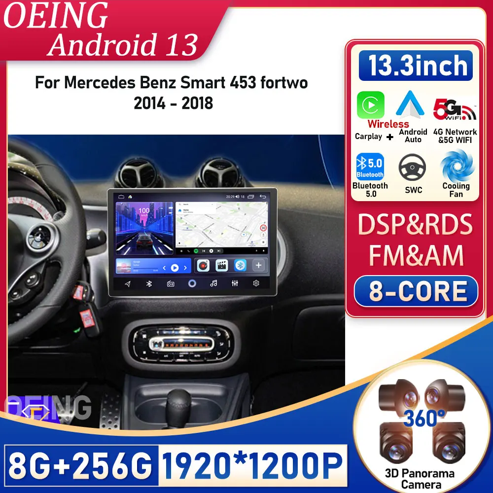 13-3-INCH-Android-For-Mercedes-Benz-Smart-453-Fortwo-2014-2018 ...