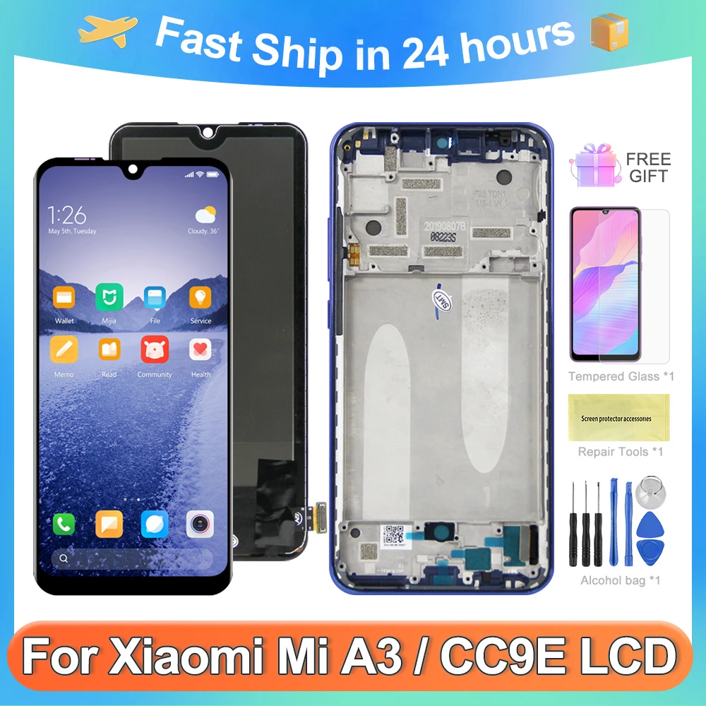 TFT Display Screen For Xiaomi Mi A3 MiA3 LCD Display Touch Screen Digitizer Assembly For Xiaomi ...
